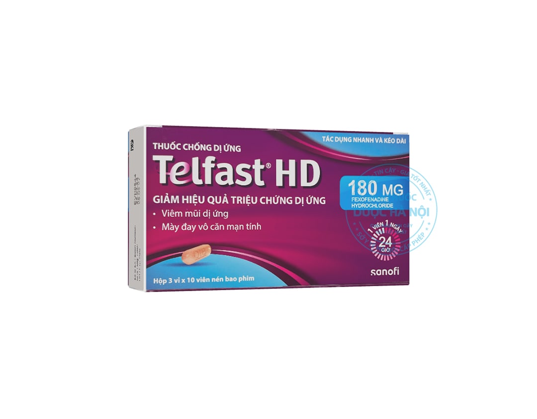 Telfast 180mg Hộp to (3 vỉ x 10 viên): Cách dùng, công dụng và tác dụng phụ